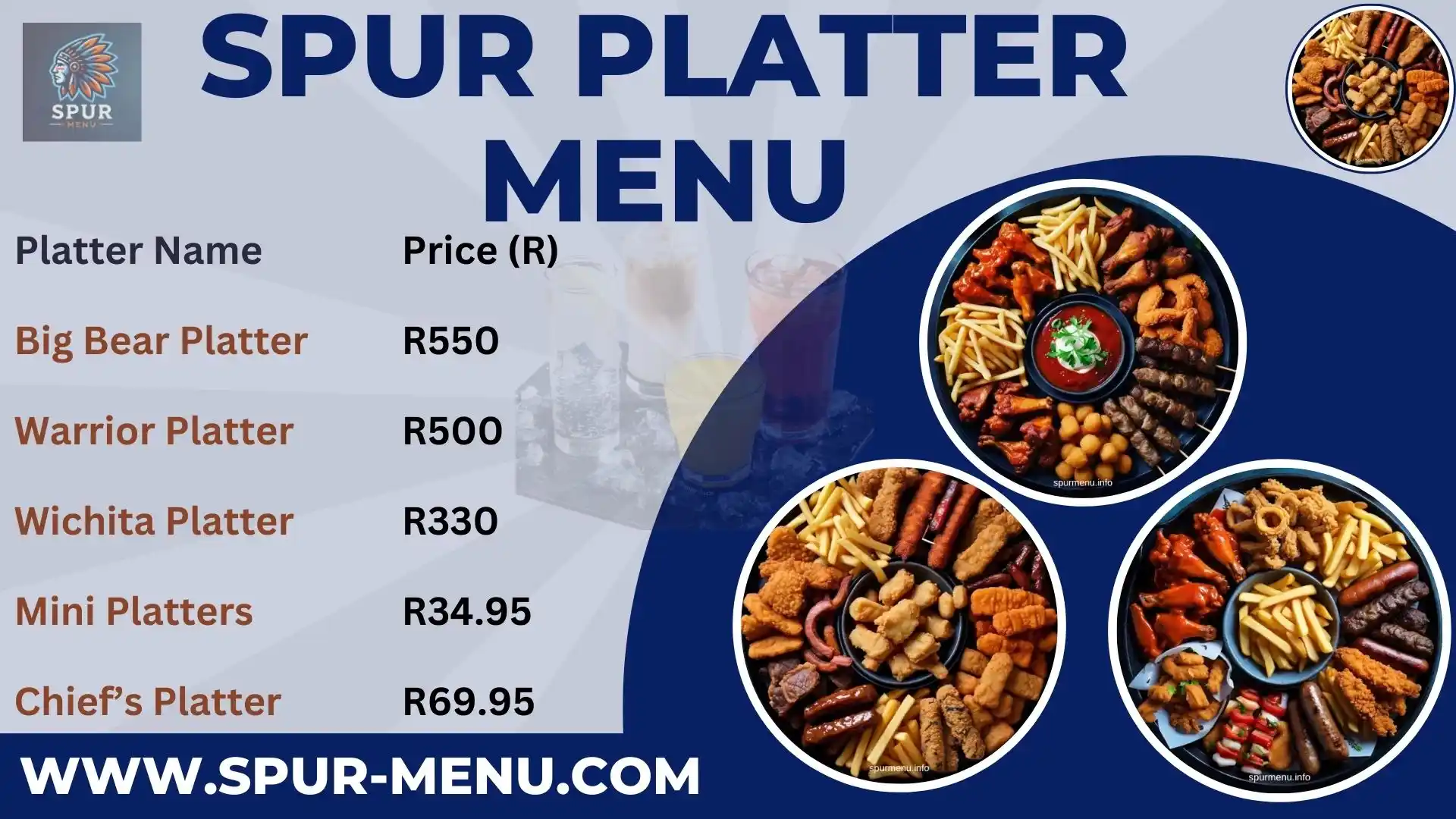 Spur Platter Menu Prices, Sauces & Nutritional Info in SA